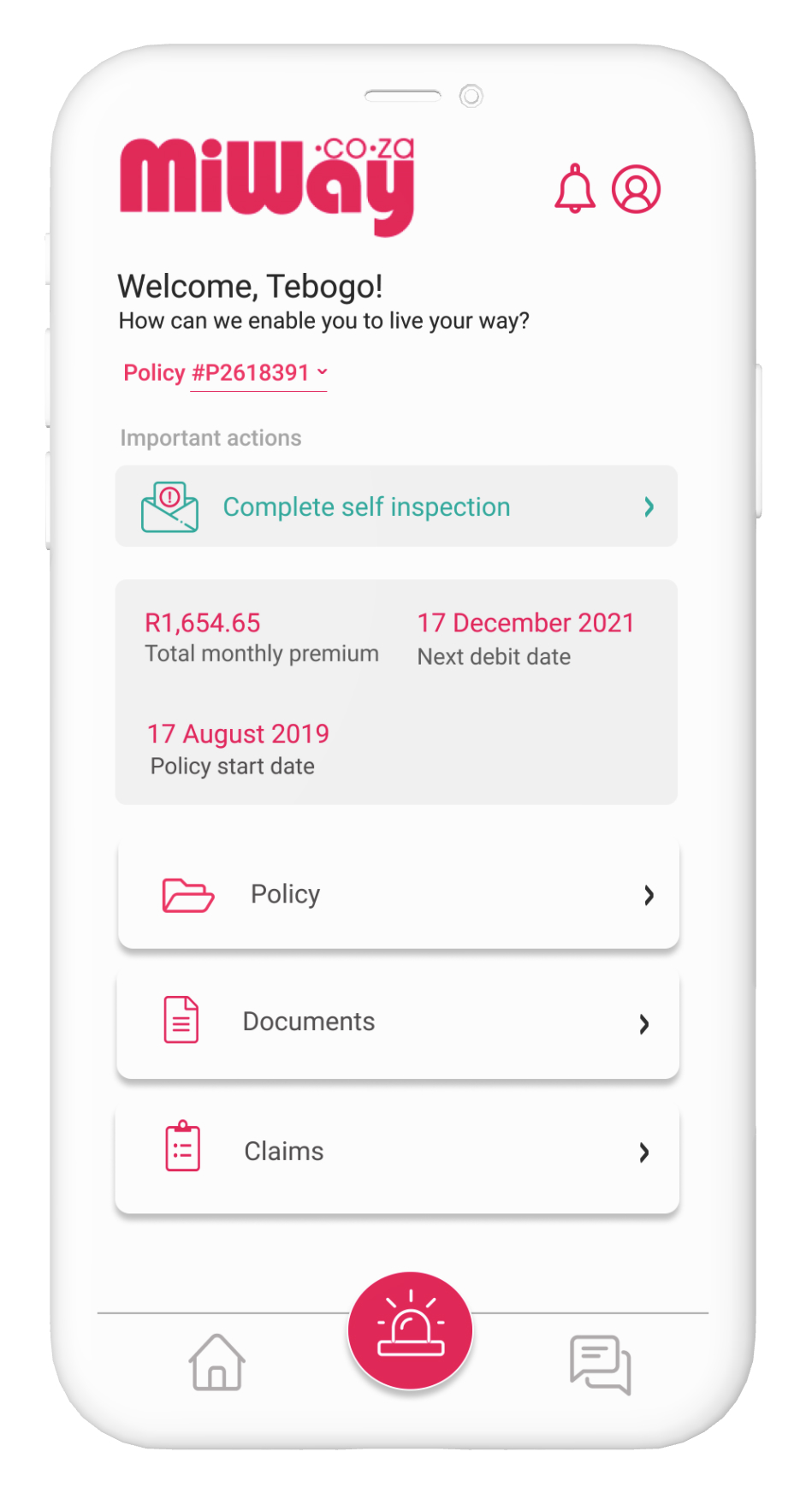 Self inspection | MiWay.co.za